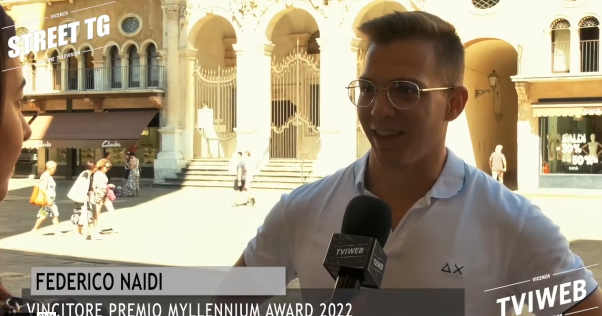 FEDERICO NAIDI, UN VICENTINO VINCITORE AI MYLLENNIUM AWARD 2022 | TViWeb
